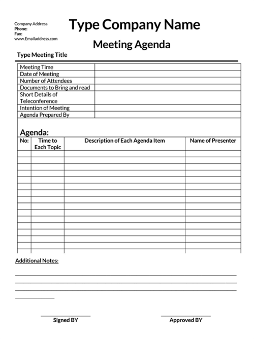 42 Free Meeting Agenda Templates [Effective Writing Guide]