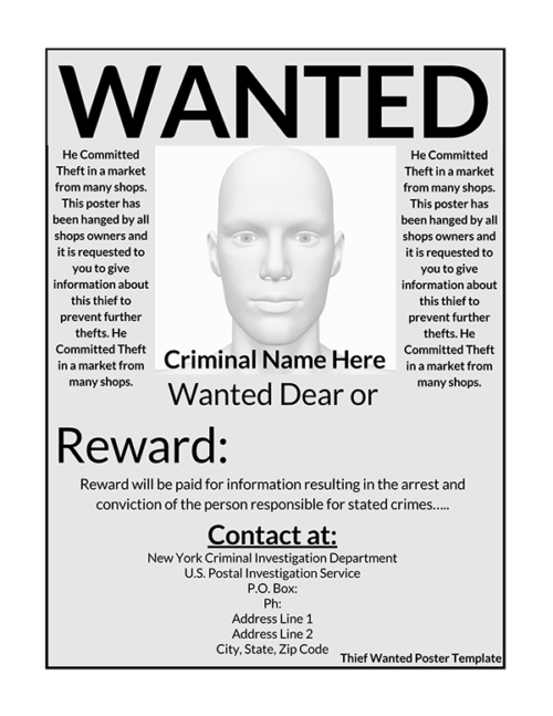 18 Free Wanted Poster Templates (Word, PDF)