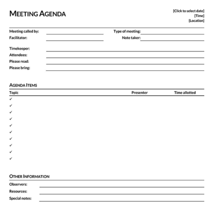 42 Free Meeting Agenda Templates [Effective Writing Guide]
