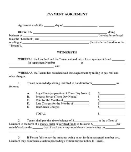 40 Free Payment Agreement Templates (Samples) - Word | PDF