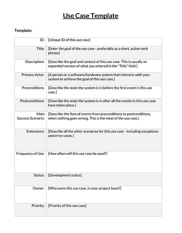 40 Use Case Templates Examples Word Pdf Templatelab