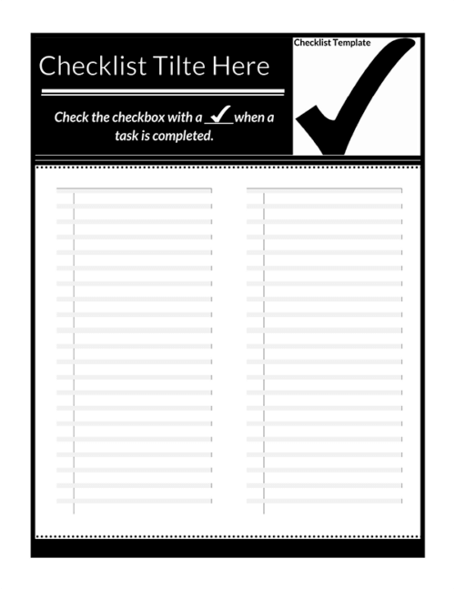 36 Free Checklist Templates - Printable - (Excel - Word)