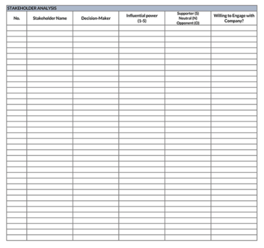 63 Free Stakeholder Analysis Templates | Word - Excel
