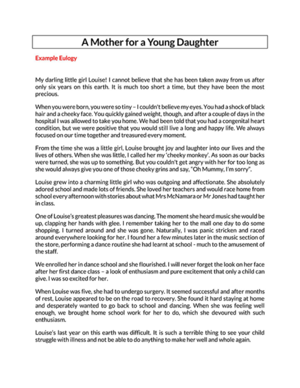 40 Free Eulogy Templates to Write Memorable Speech
