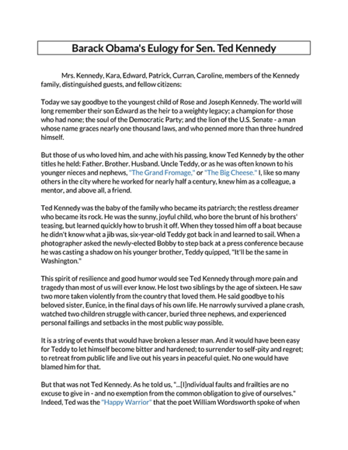 40 Free Eulogy Templates to Write Memorable Speech