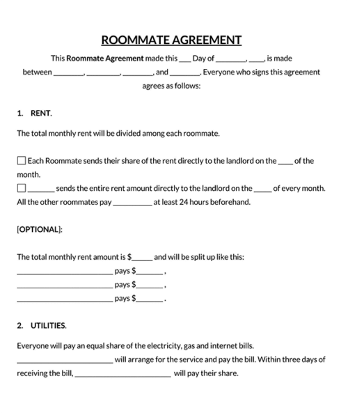 40 Free Roommate Agreement Templates (Word | PDF)