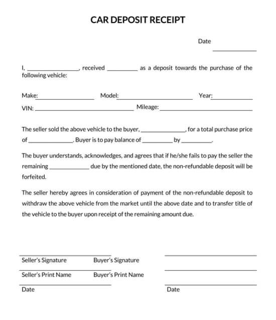 FREE Car Sale Receipt Templates (PDF, Word) | How to Write?