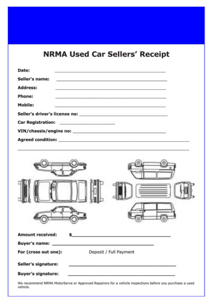 FREE Car Sale Receipt Templates (PDF, Word)