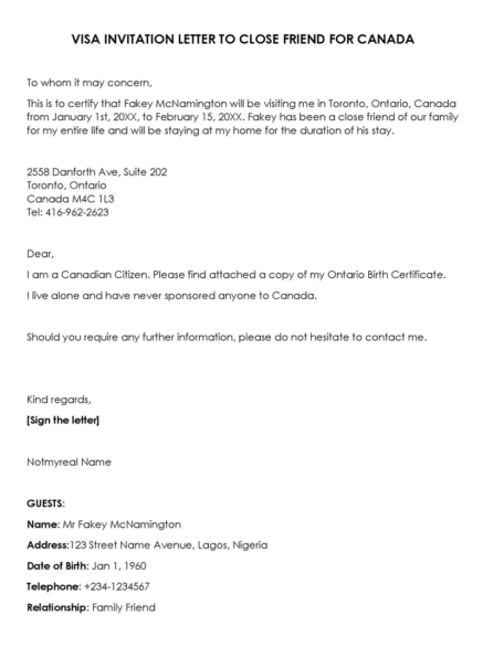 30 Sample Invitation Letters for Visa (Family, Visitor, etc.)