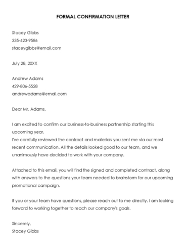 How to Write a Confirmation Letter in 5 Steps - Free Templates