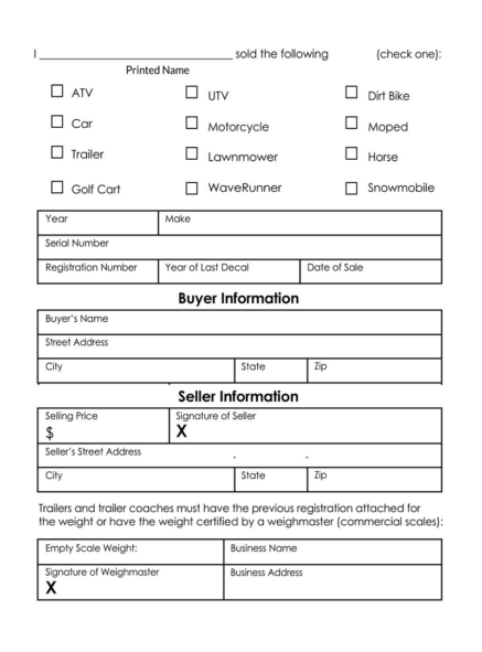 Free Golf Cart Bill of Sale Forms (Everything You Need to Know)