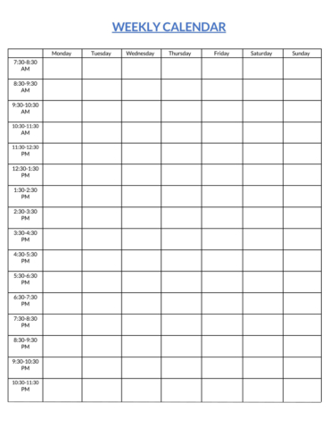 36 Free Hourly Schedule Templates for Excel & Word