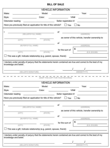 Free Michigan Vehicle Bill of Sale Form | Form TR-207