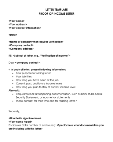 12 Simple Proof of Income (Verification) Letters