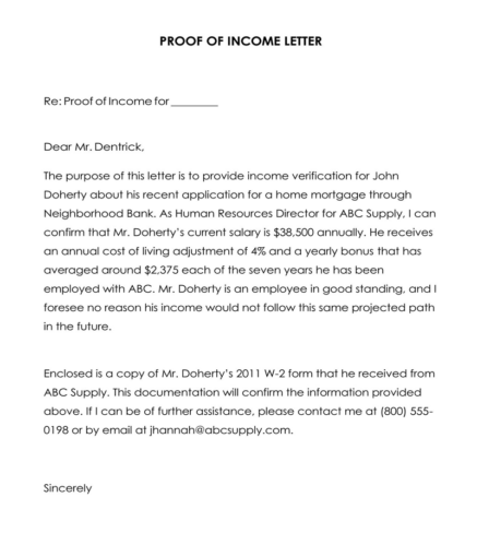 12 Simple Proof of Income (Verification) Letters