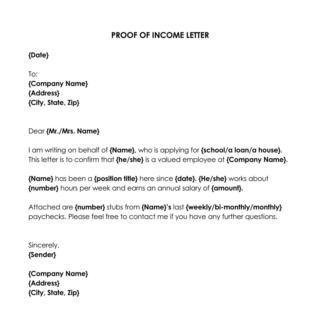 12 Simple Proof of Income (Verification) Letters