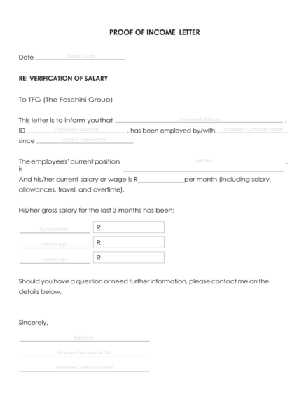 12 Simple Proof of Income (Verification) Letters