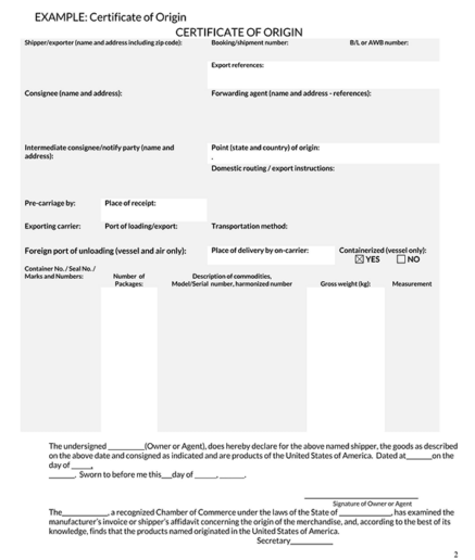 30 Free Certificate of Origin Templates