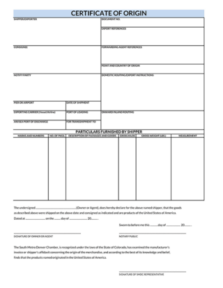 30 Free Certificate of Origin Templates