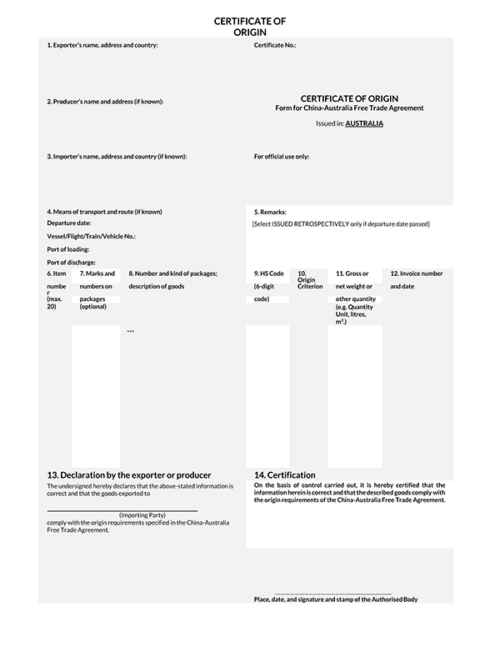 30 Free Certificate of Origin Templates