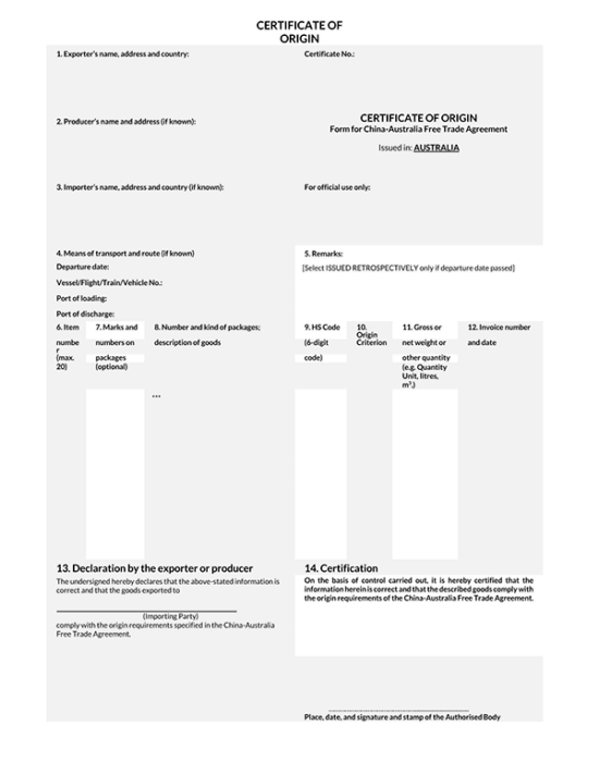 30 Free Certificate of Origin Templates