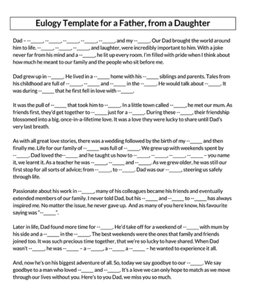 40 Free Eulogy Templates to Write Memorable Speech