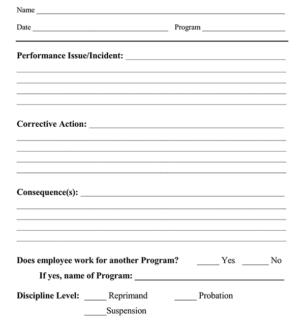 Employee Write Up Form Templates Word Excel Samples Employees Write Up ... Employee Write Up Form Templates Word Excel Samples Employees Write Up ...