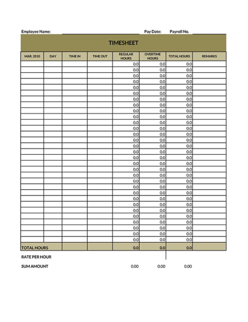 38 Simple Timesheet Templates (Excel) | Daily, Weekly