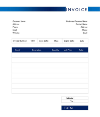 Free Contractor Invoice Templates | Word - Excel