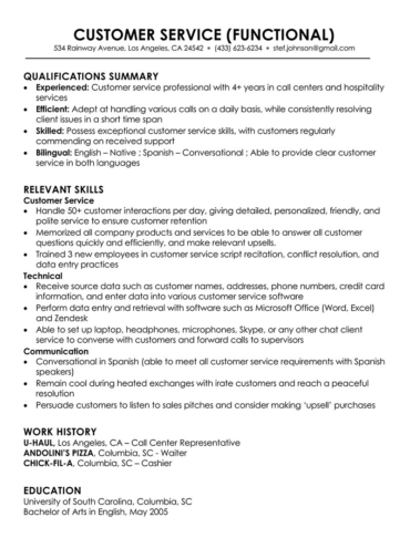 34 Perfect Customer Service Resume Examples