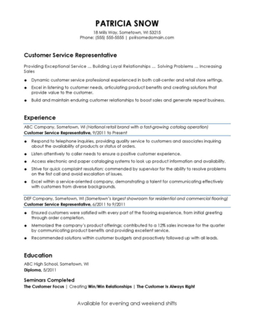 34 Perfect Customer Service Resume Examples