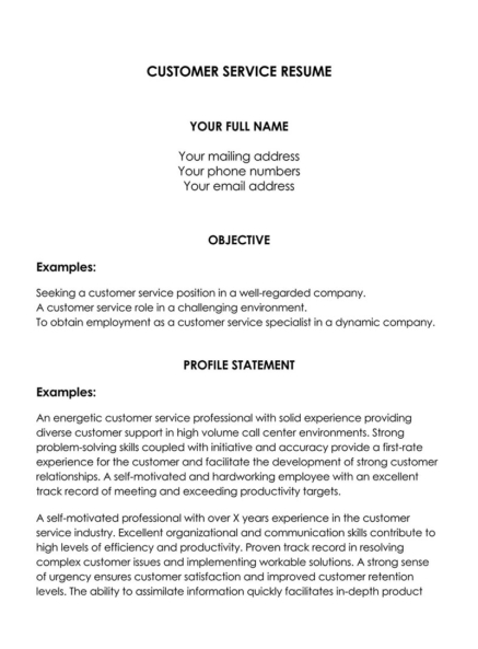 34 Perfect Customer Service Resume Examples
