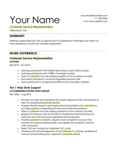34 Perfect Customer Service Resume Examples