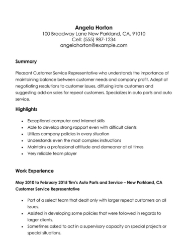 34 Perfect Customer Service Resume Examples