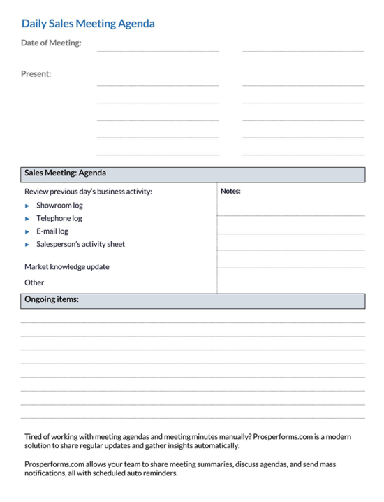 15 Free Sales Meeting Agenda Templates (Progressive Agendas)