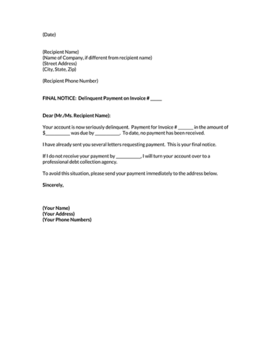 How to Word a Collection Letter: 32 Examples (Free Template)