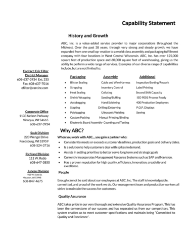 20 Free Capability Statement Templates & Examples