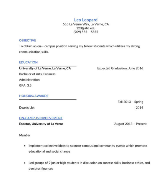 50 Free College Resume Templates for Students (Examples)
