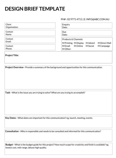 32 Free Design Brief Templates and Examples