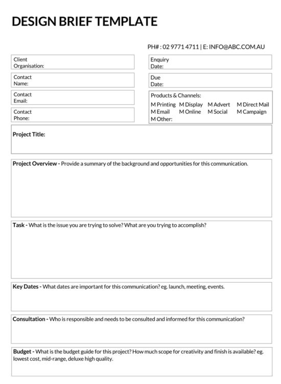 32 Free Design Brief Templates and Examples