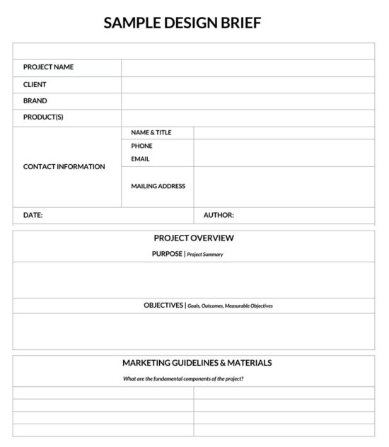32 Best Design Brief Templates [How to Write] - Word | PDF