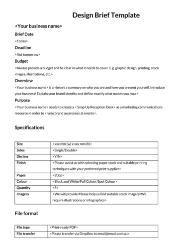 32 Free Design Brief Templates and Examples