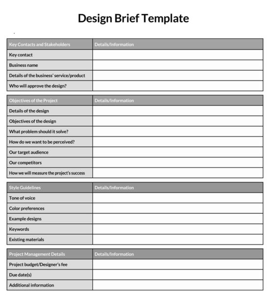 32 Free Design Brief Templates and Examples