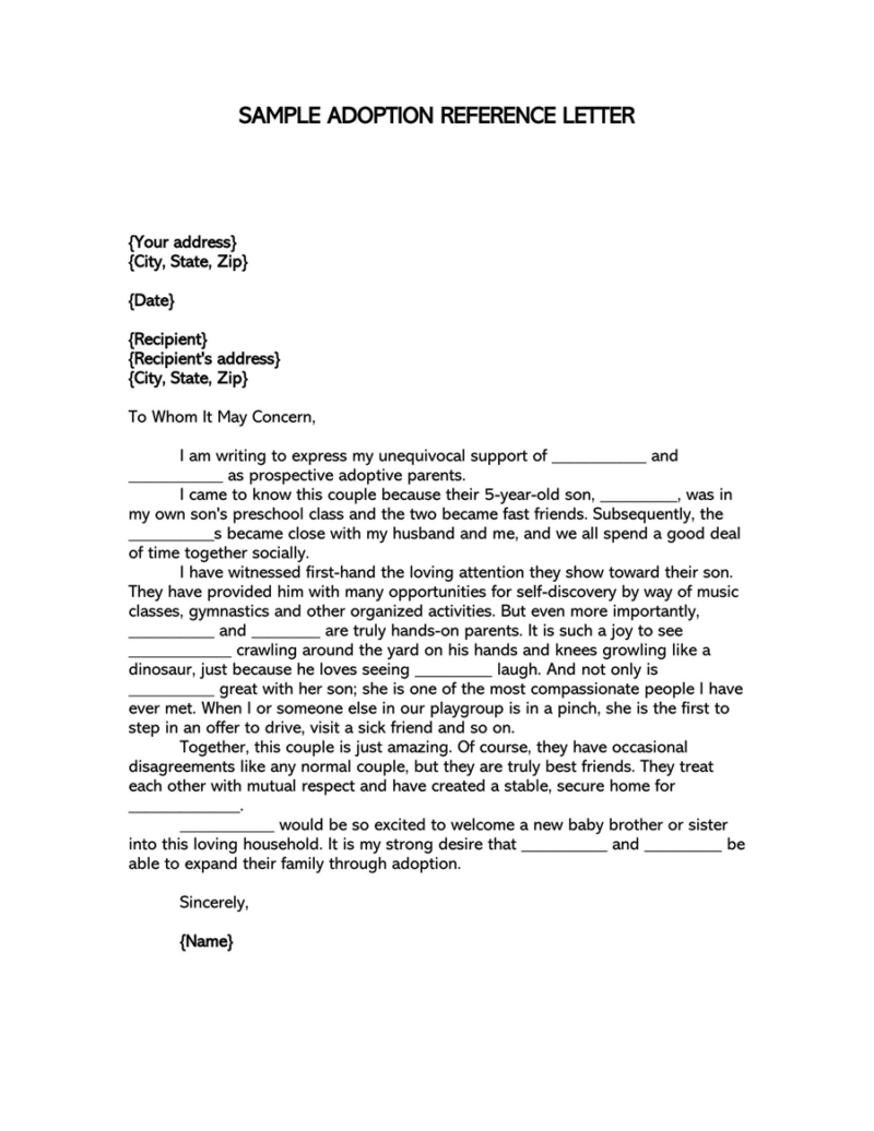 22 Adoption Reference Letter Samples (How to Write) + Tips