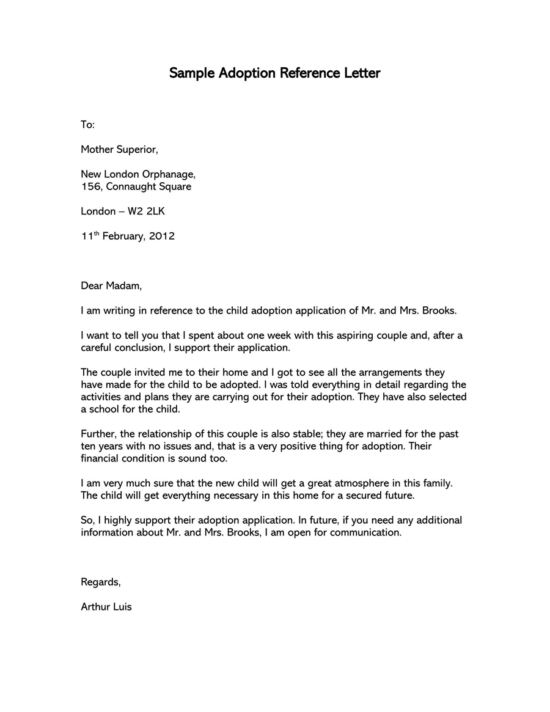22 Adoption Reference Letter Samples (How to Write) + Tips
