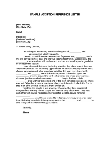 22 Adoption Reference Letter Samples (How to Write)