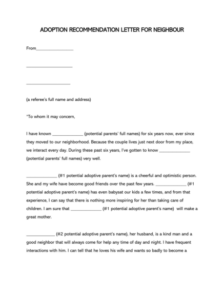 22 Adoption Reference Letter Samples (How to Write)