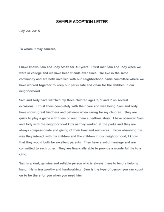 22 Adoption Reference Letter Samples (How to Write) + Tips