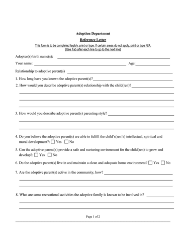22 Adoption Reference Letter Samples (How to Write)