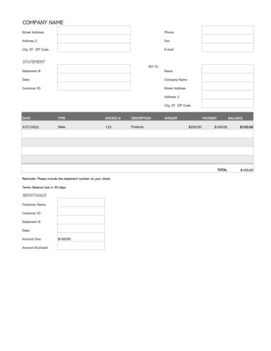 Free Billing Statement Templates (Excel, Word, PDF)